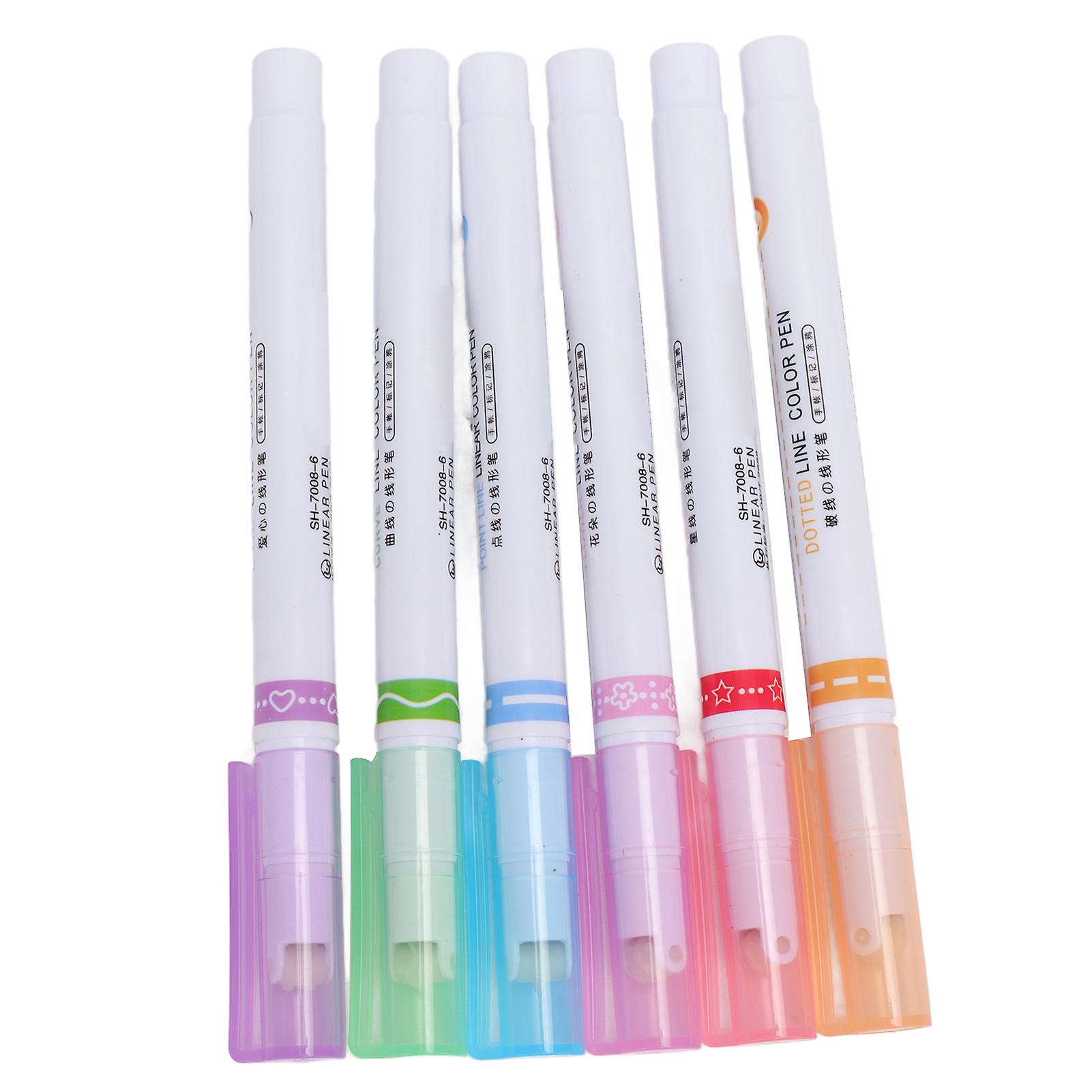 6 Colors Outline Markers - Different Curves and Shapes - Smoothing ...