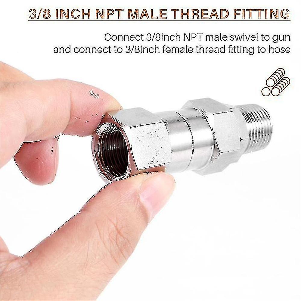 Pressure Washer Swivel, 3/8 Inch Npt Male Thread Fitting, 4500 Psi, For ...