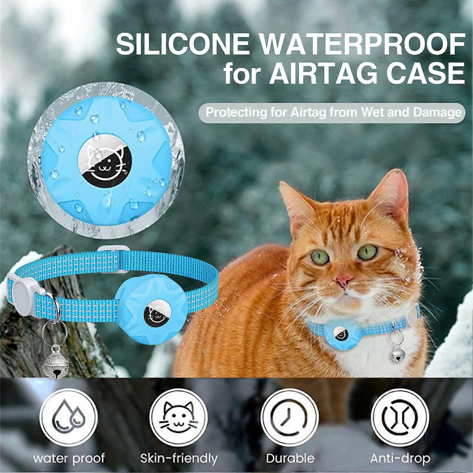 Cat Tracker Collar with Reflective Strips Waterproof Adjustable Pet ...