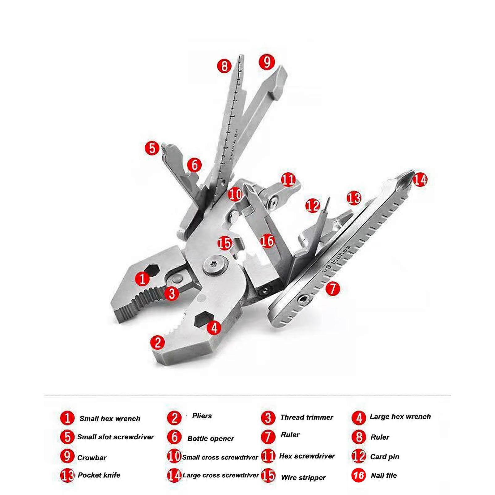 Multitool Pliers Cast Steel Screwdriver Card Needle Wire Stripper ...