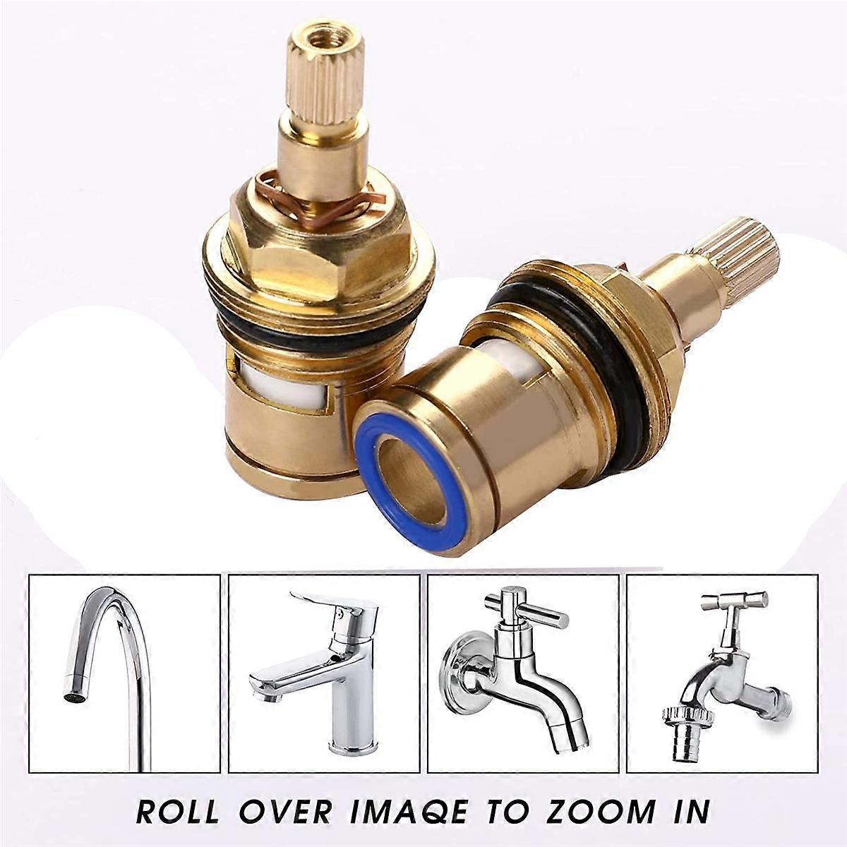 2PCS Brass Ceramic Stem Ceramic Disc Faucet Valve Replacement Faucet ...