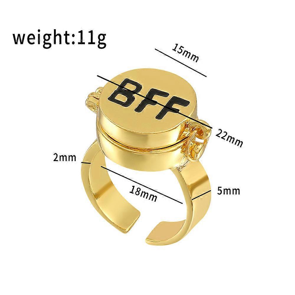 2pcs Spongebob Bff Rings for 2 Best Friends Cute Anime Rings for ...