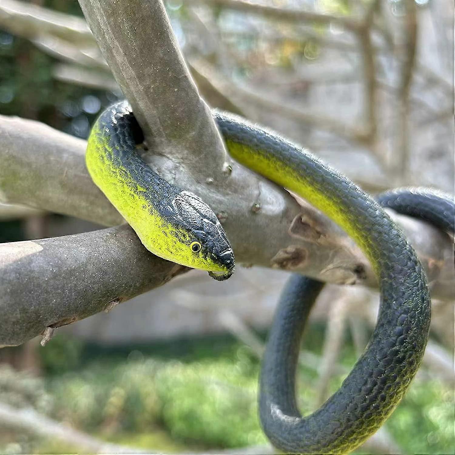 Fake Snake Rubber Snake - 4 Pieces Realistic Black Mamba Snakes For ...