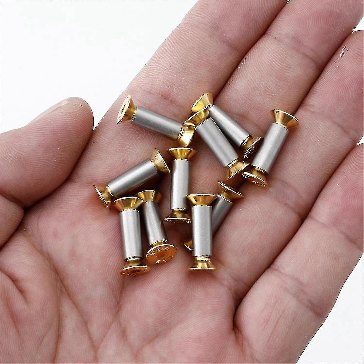 10 Packs Knife Handle Screws Rivets Bolts Fasteners, Gold Hex Flat Head ...