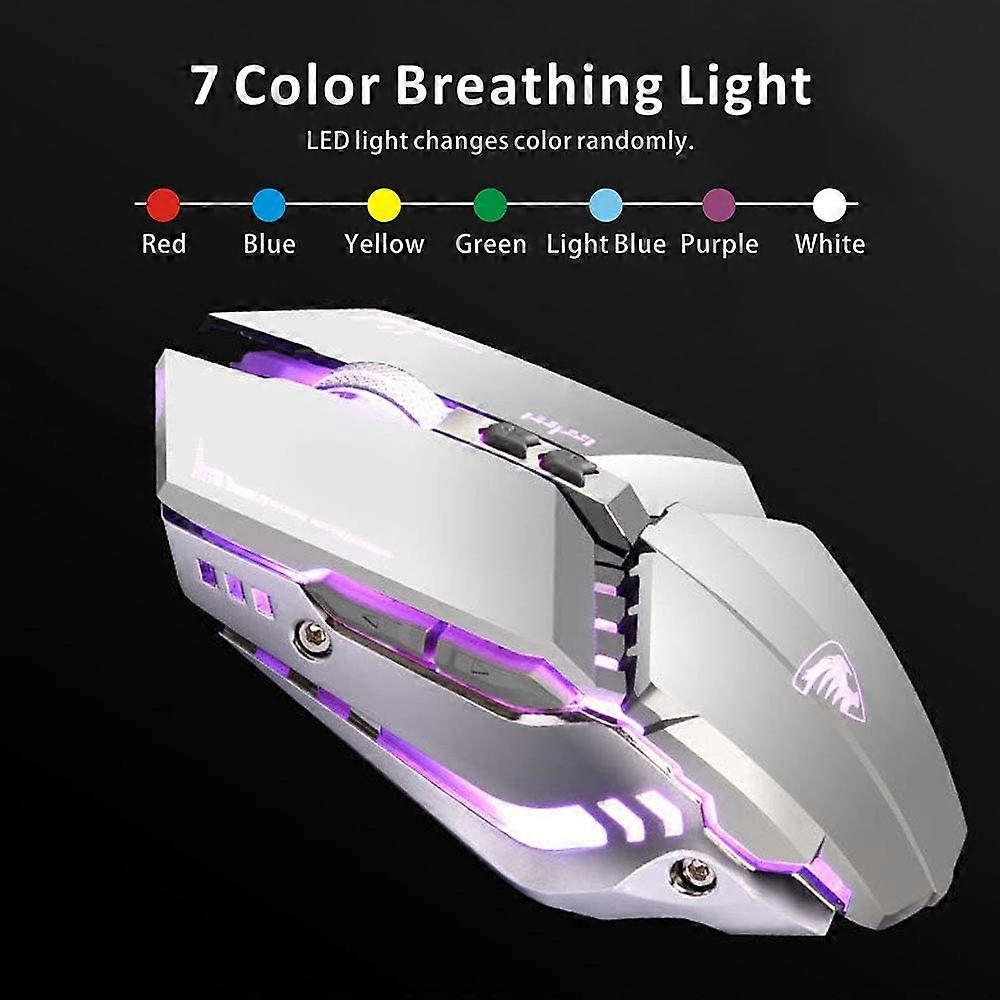 T12 Rechargeable Wireless Gaming Mouse, 2.4G Optical Silent Wireless ...