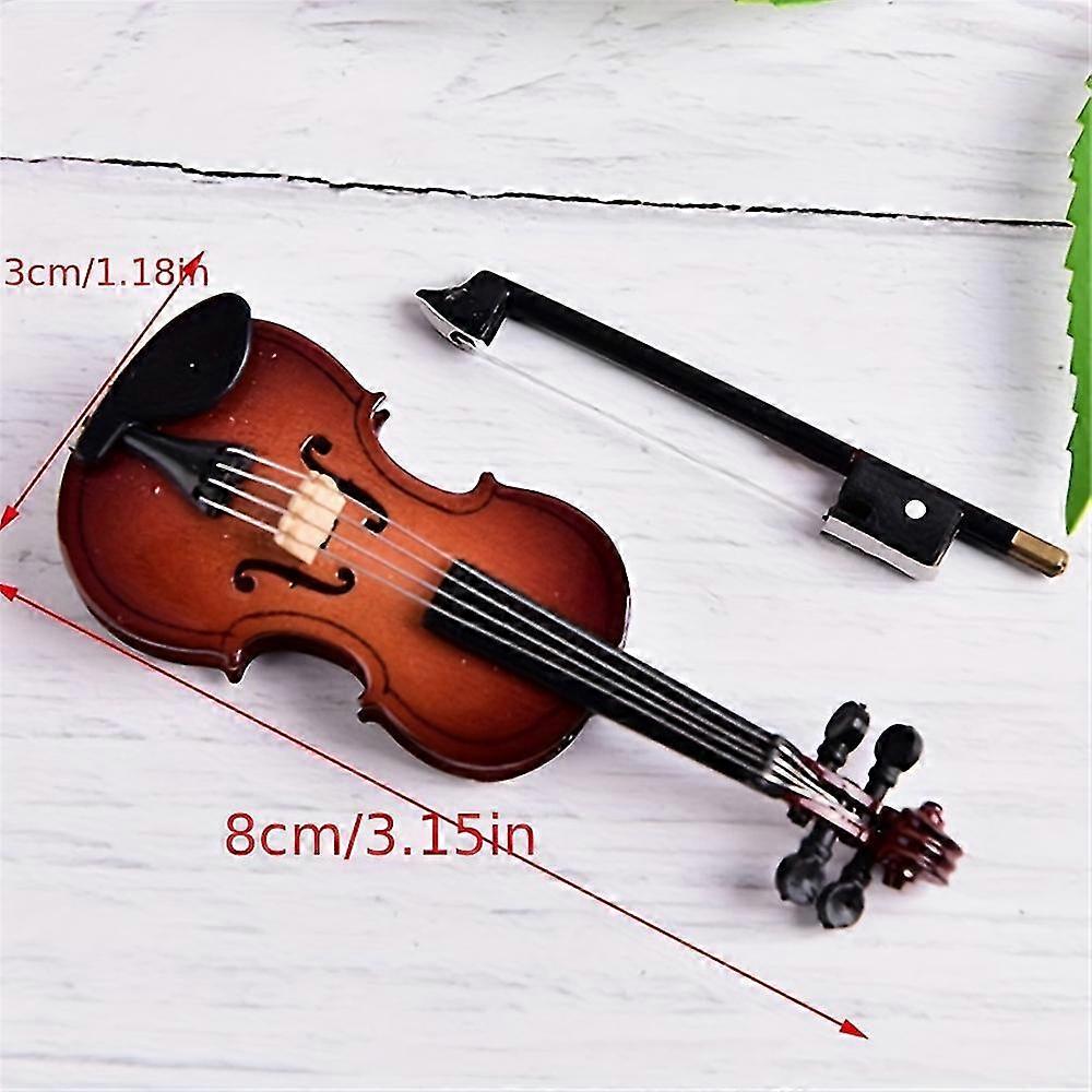 Mini Violin Miniature Musical Instrument Decoration Wooden Model With ...