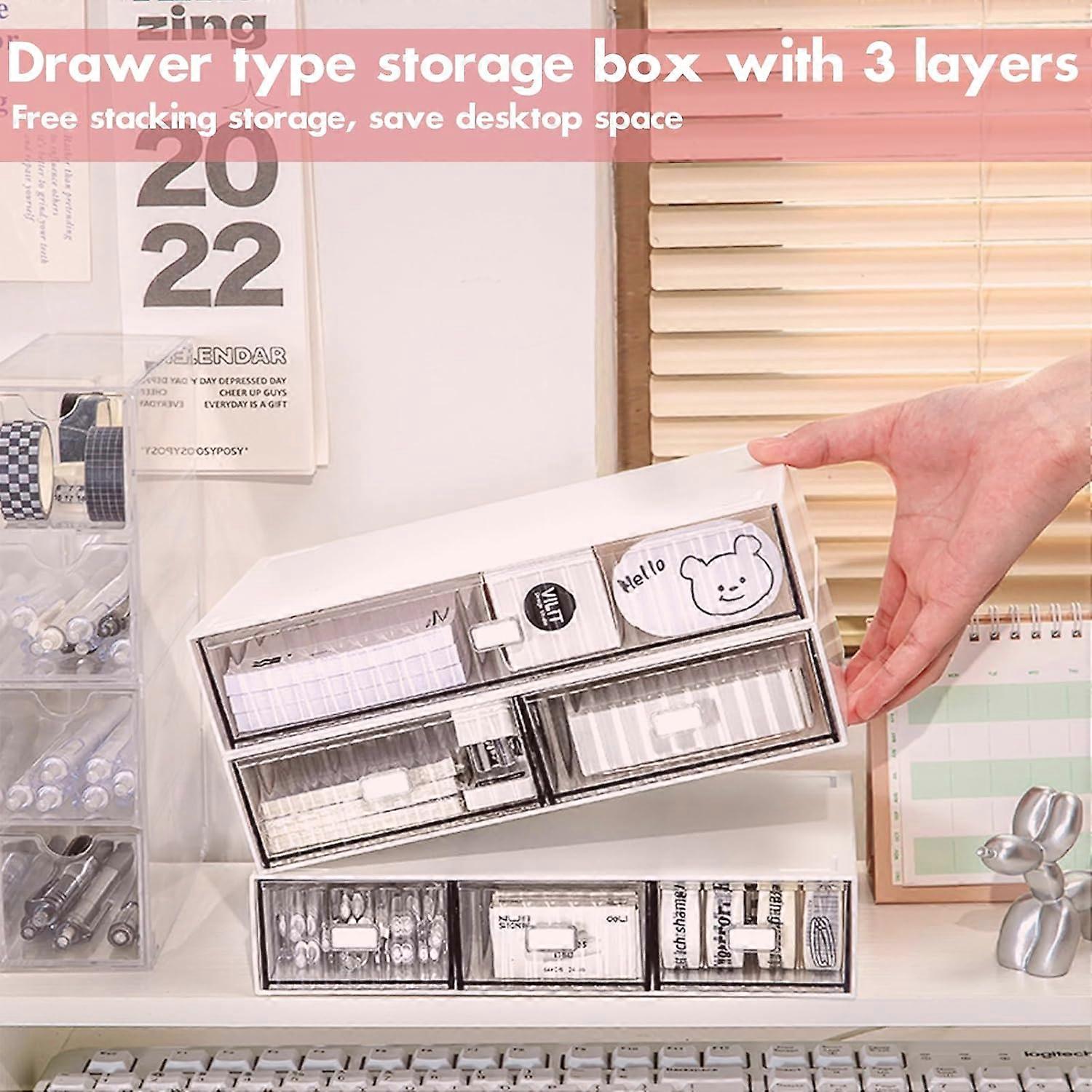 Promotional sales Stackable Desk Organizer with 6 Drawers, 3 Tier ...