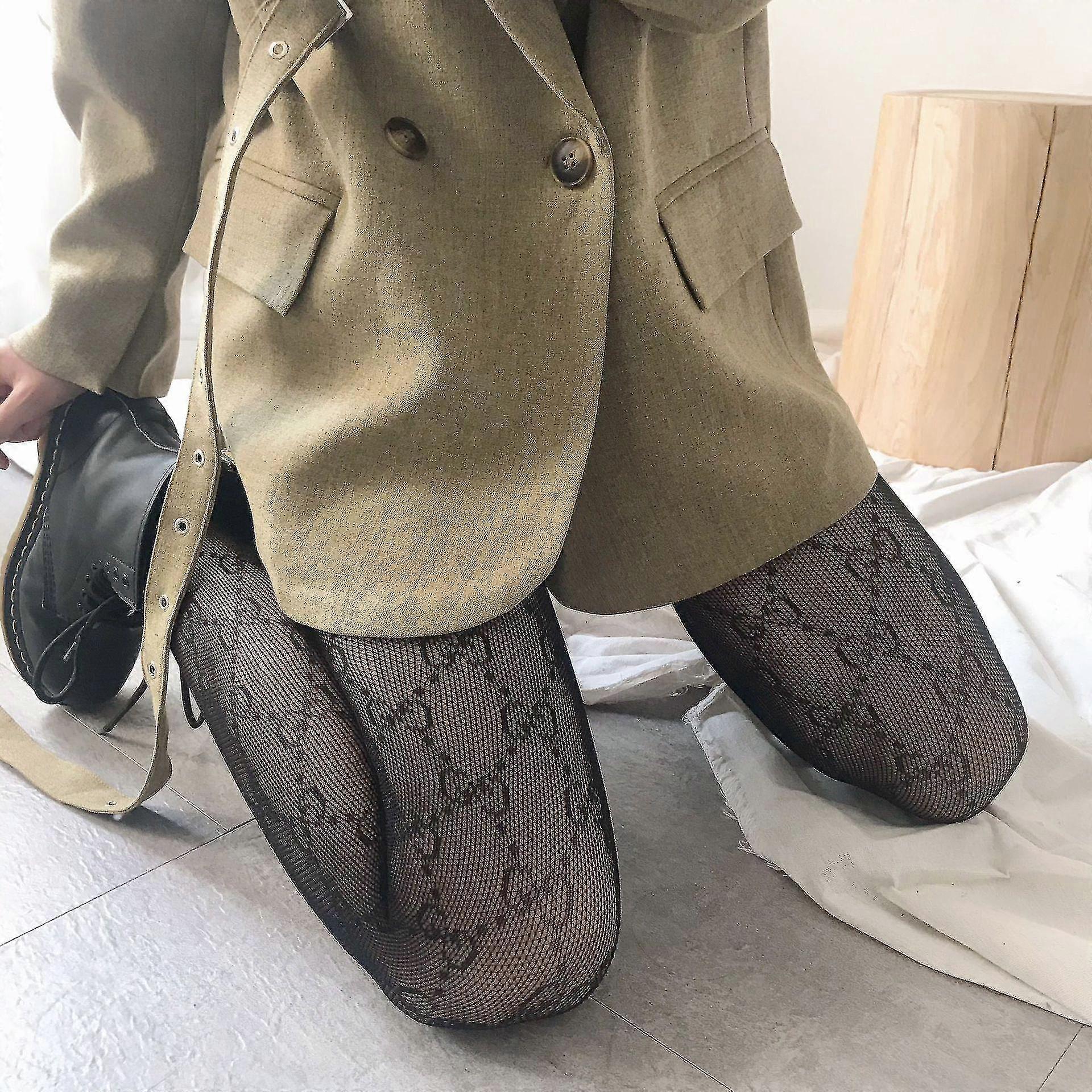 Double Letter CC Transparent Slim Pantyhose Fishnet Stockings Sexy ...