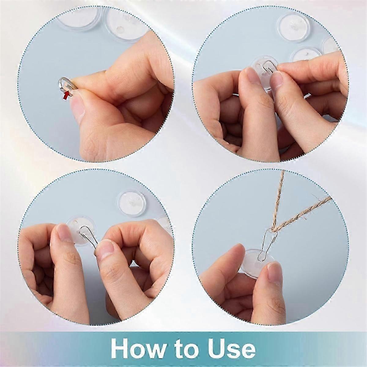 60 Pcs Self Adhesive Ceiling Hooks, Clear Sticky Hooks compatible with ...
