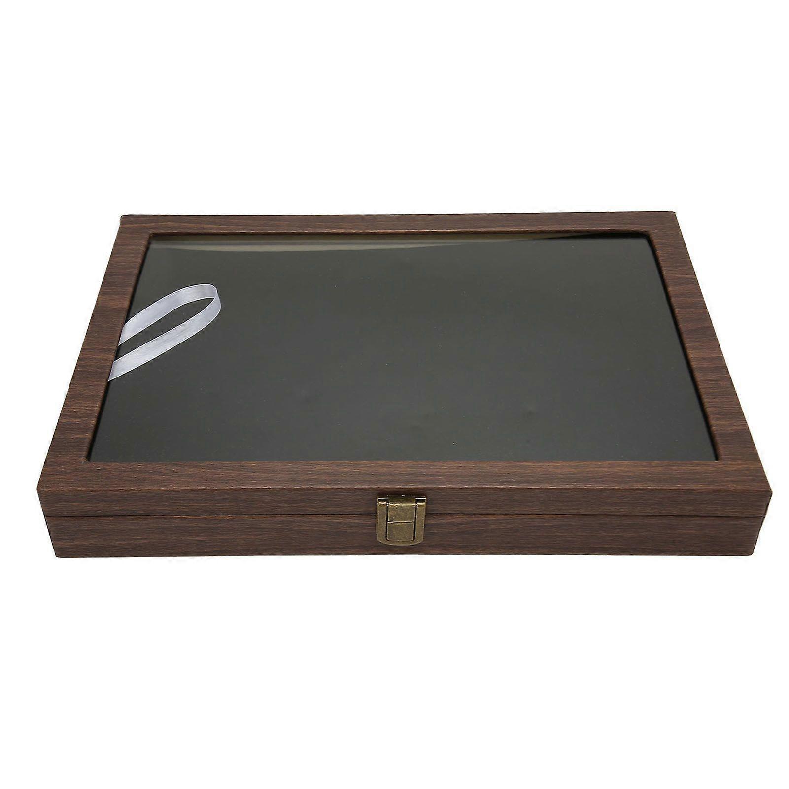 Pin Display Case Large Black PU Leather Dustproof Glass Widely Used ...