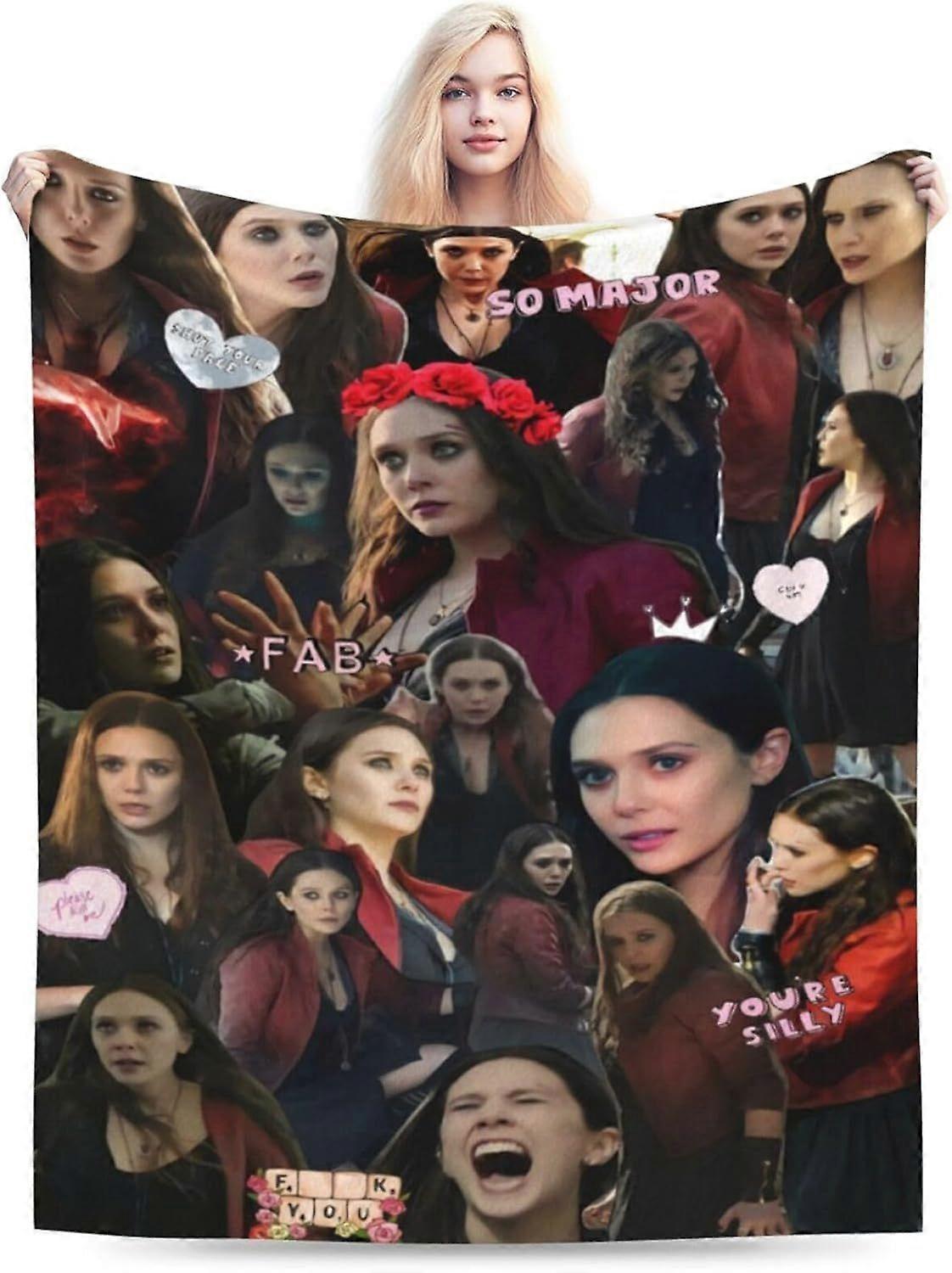 Elizabeth Olsen Soft Warm Flannel Blanket Perfect for Living Room, Bedroom, Picnic, Beach, Yoga ...