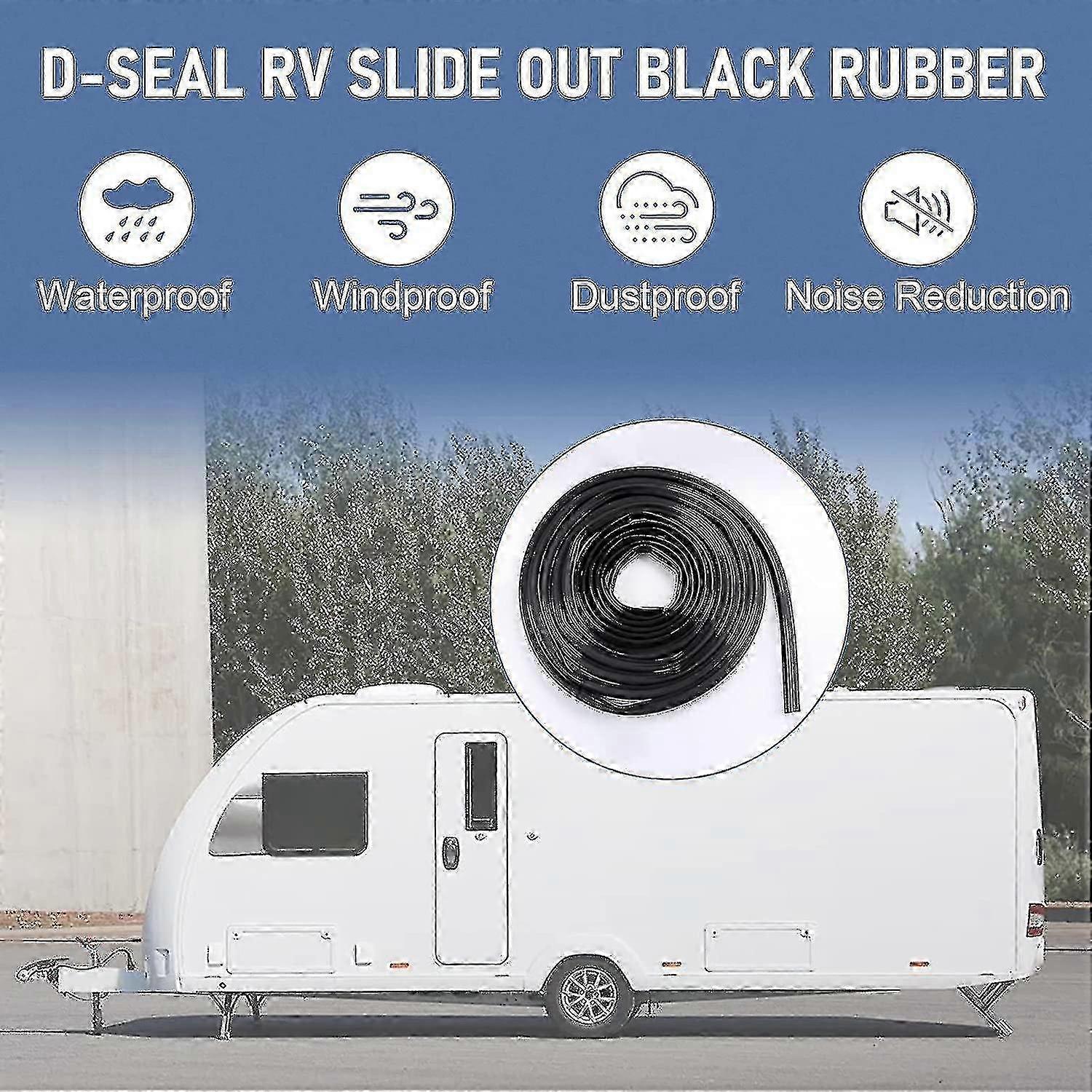 Rv Slide Out D-seal Black Rubber Weatherstrip Exterior Molding Trim 1 ...