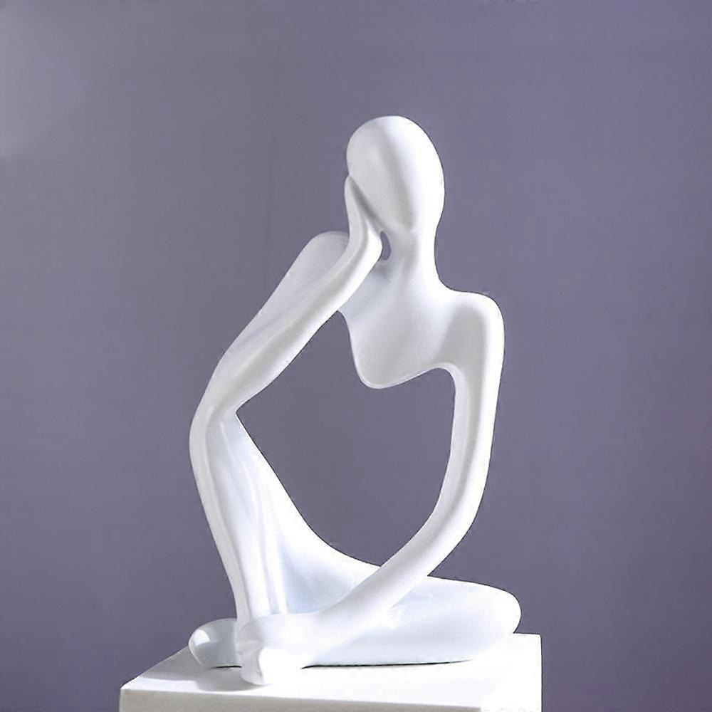 The Thinker StatueWhite, Resin Thinker Abstract Sculpture Statue Modern ...
