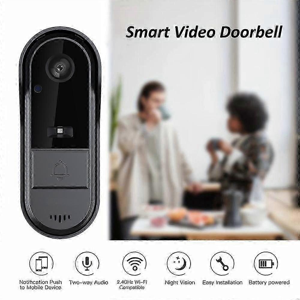 Wireless Video Doorbell Camera with Wireless Chime Ringer Two Way o ...