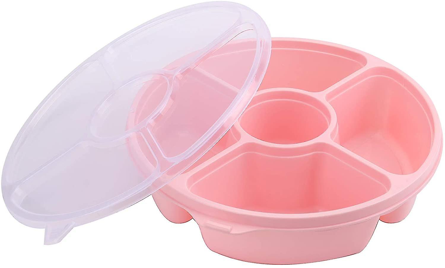 4 Pcs 11 Inch Candy And Nut Serving Container, 5 Compartment Round ...