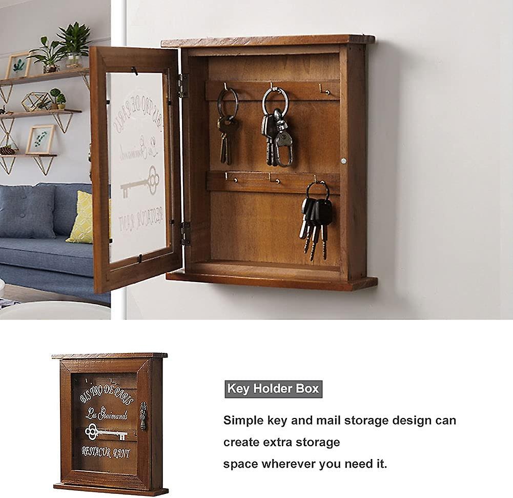 Key Cabinet Key Box Wooden Storage Box Wall-mounted Key Box Key Box ...