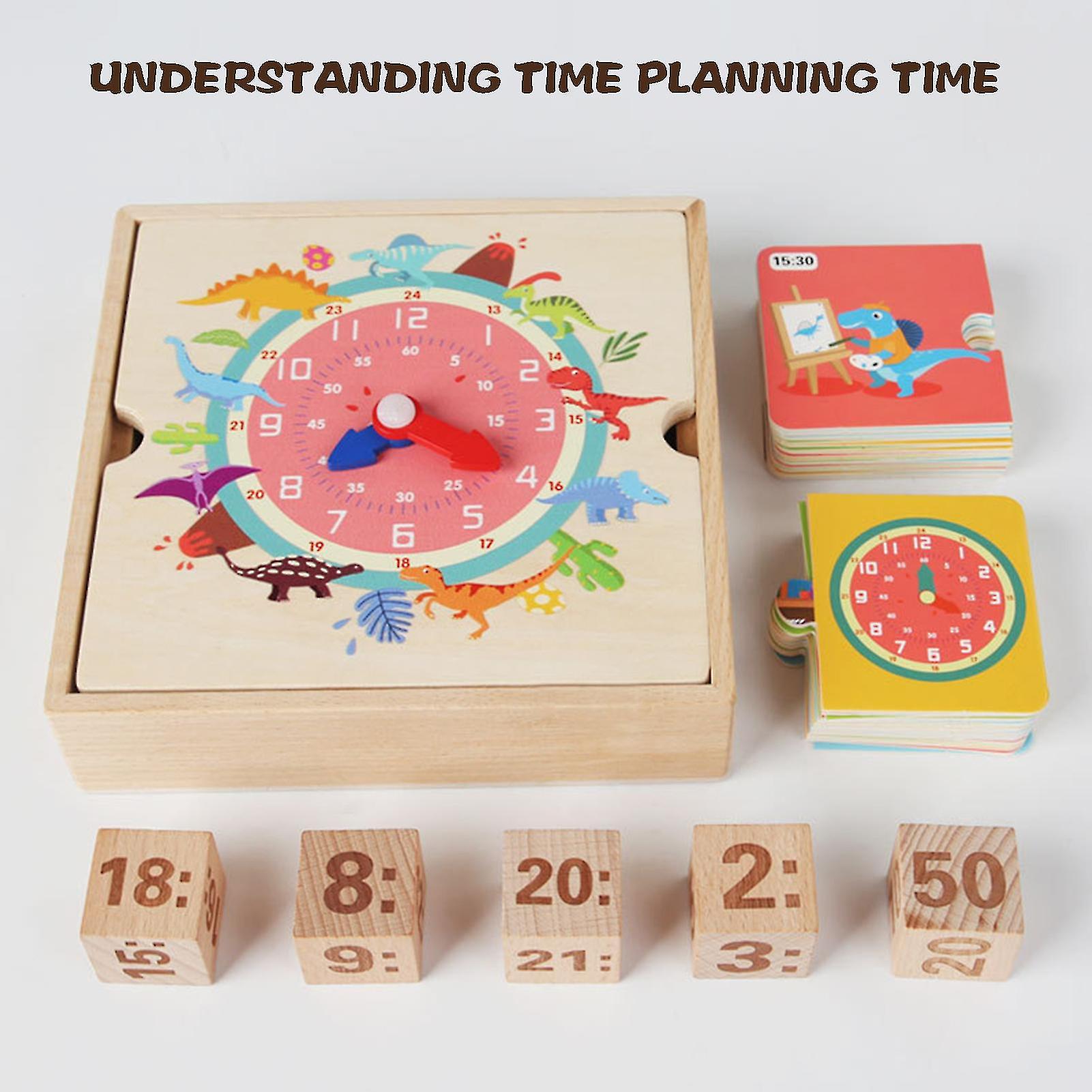 Teaching Time Number Blocks Clock Toy Cartoon Pattern Funny Clock Toy ...