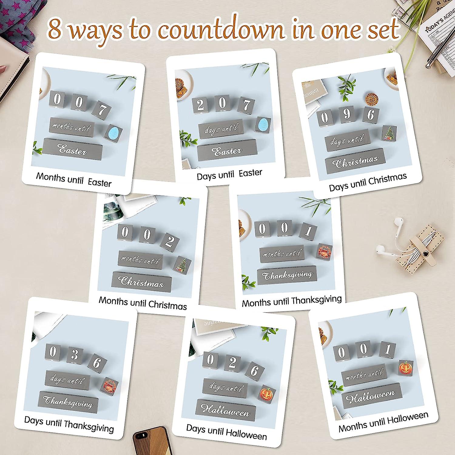 Christmas Countdown Blocks, Wooden Christmas Countdown Calendar ...