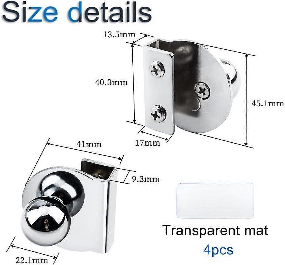 Pcs Glass Door Handles No Drilling Glass Door Clips 5-8mm for Display ...