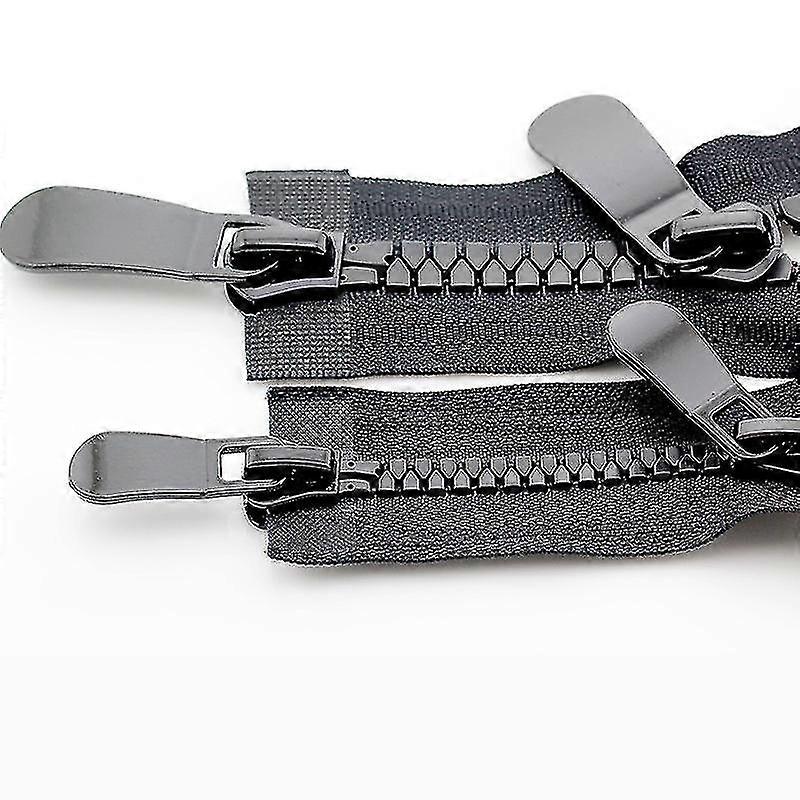 1pc Colored Resin Zipper Double Slider Open-end Auto Lock Clothing Zipper, Black, 8#, 100cm ...