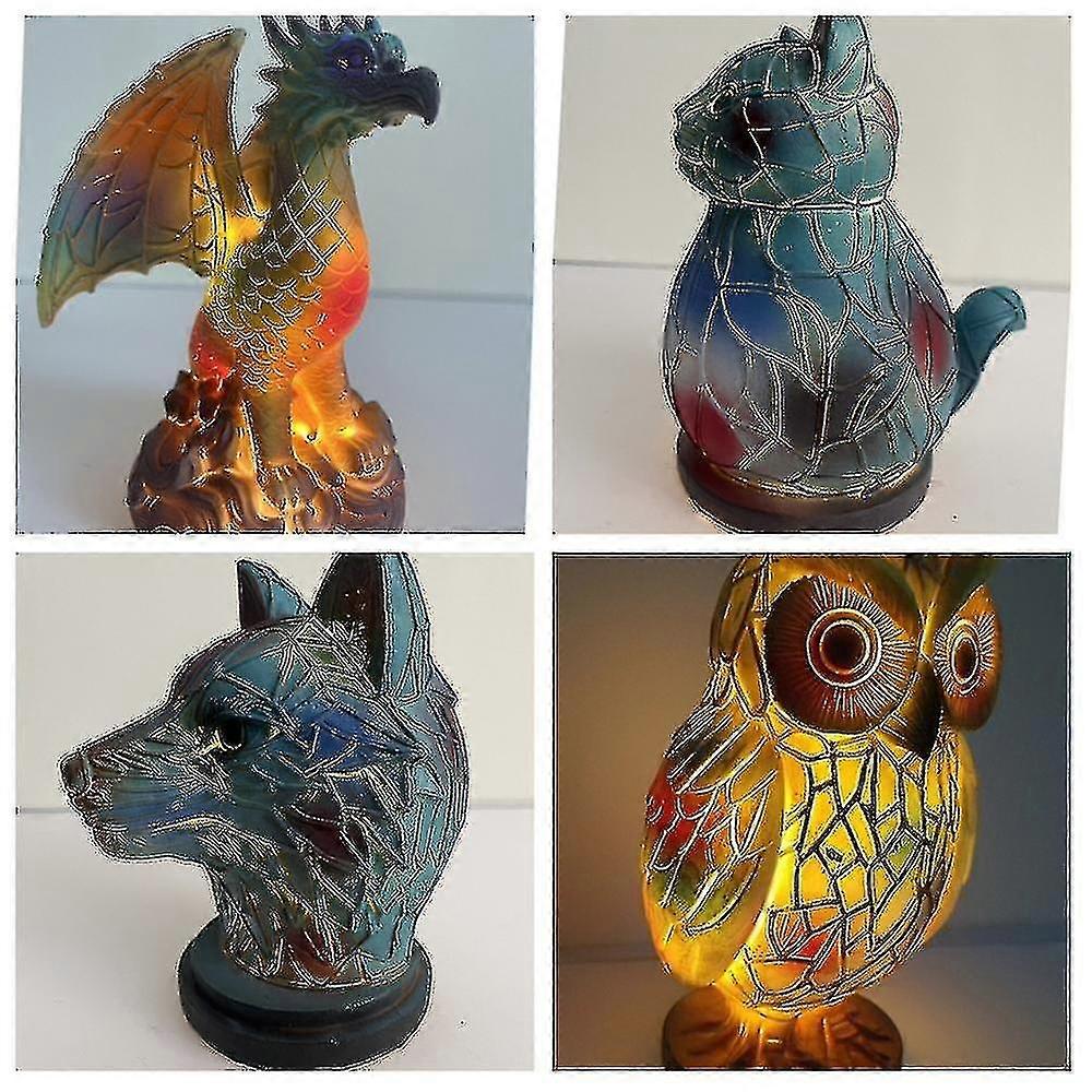 2024 Animal Table Lamp Series Stained Glass Animals Shape Table Lamp 3d ...