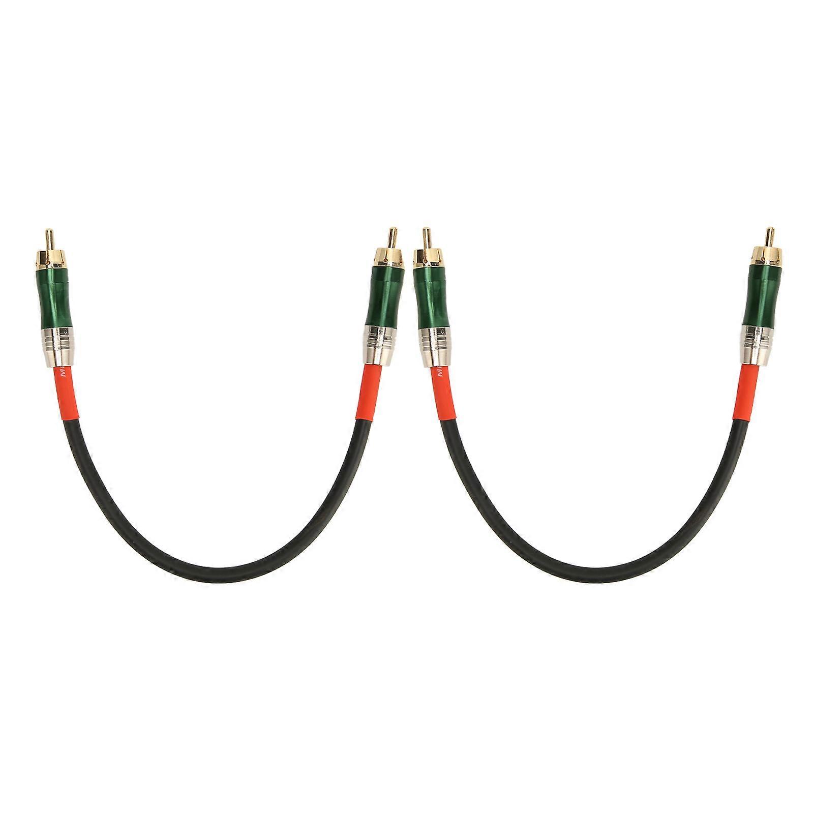 2pcs RCA Cable Professional Double Shielded Gold Plated Connector RAC ...