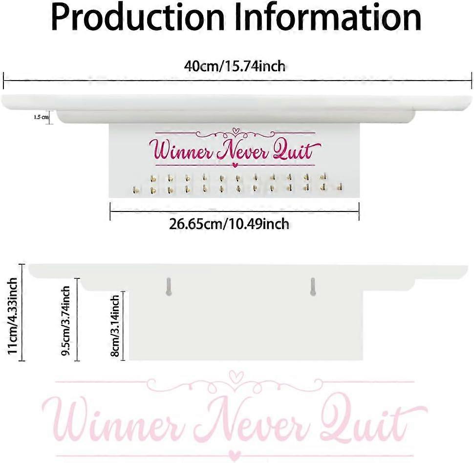 Trophy and Medal Display Shelf Wooden Trophy Shelf with Hooks Board ...