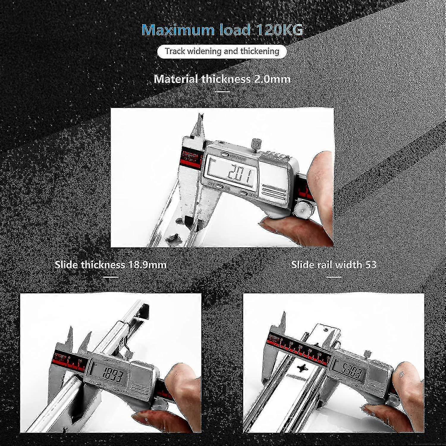 Heavy Duty Drawer Runners Long Draw Rails Full Extension Side Mount ...