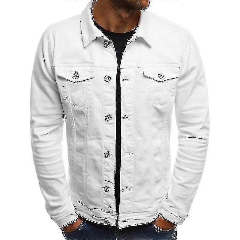 Mens Denim Jeans Jacket Short Slim Fit | Fruugo UK