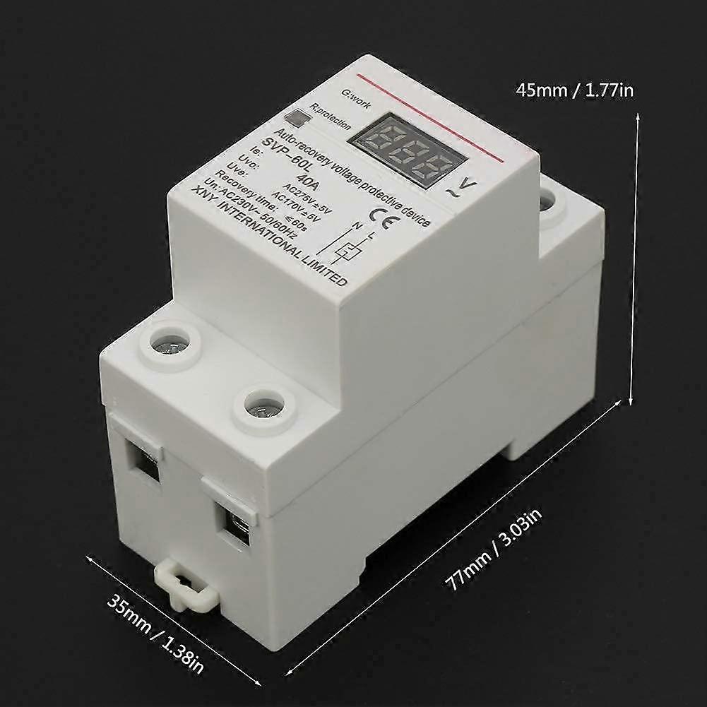 230V 40A Self-Recovery Overvoltage And Undervoltage Protection Device ...