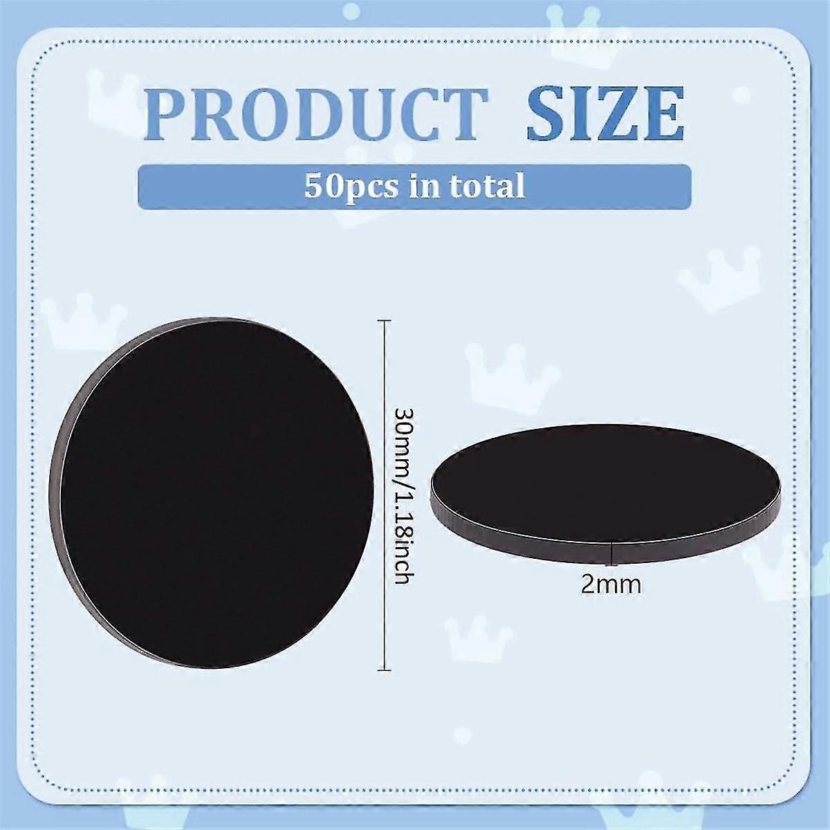 50PCS Black Circles Acrylic Sheet Circular Miniature Bases 3mm Thick ...