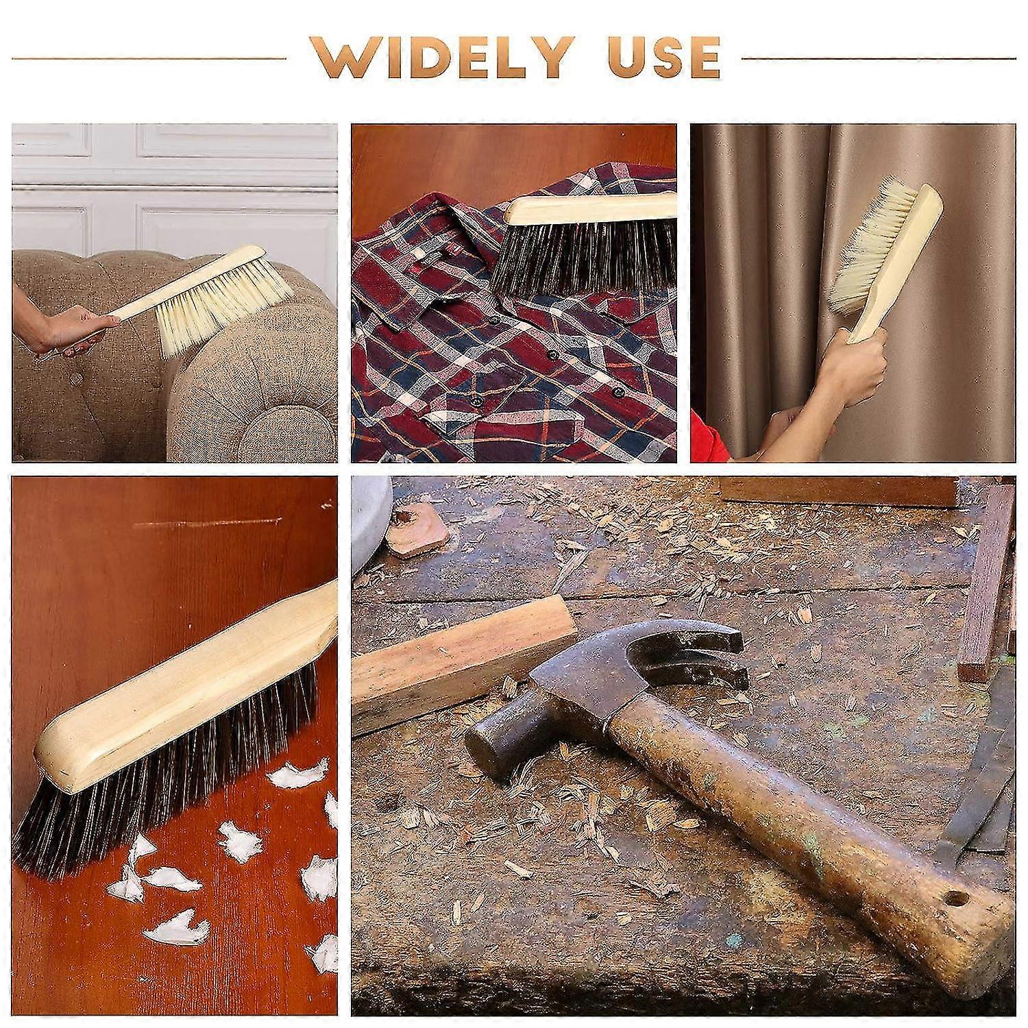 Pack Of 2 Wooden Bench Brushes Fireplace Brush Horses Hair Bench Brush ...