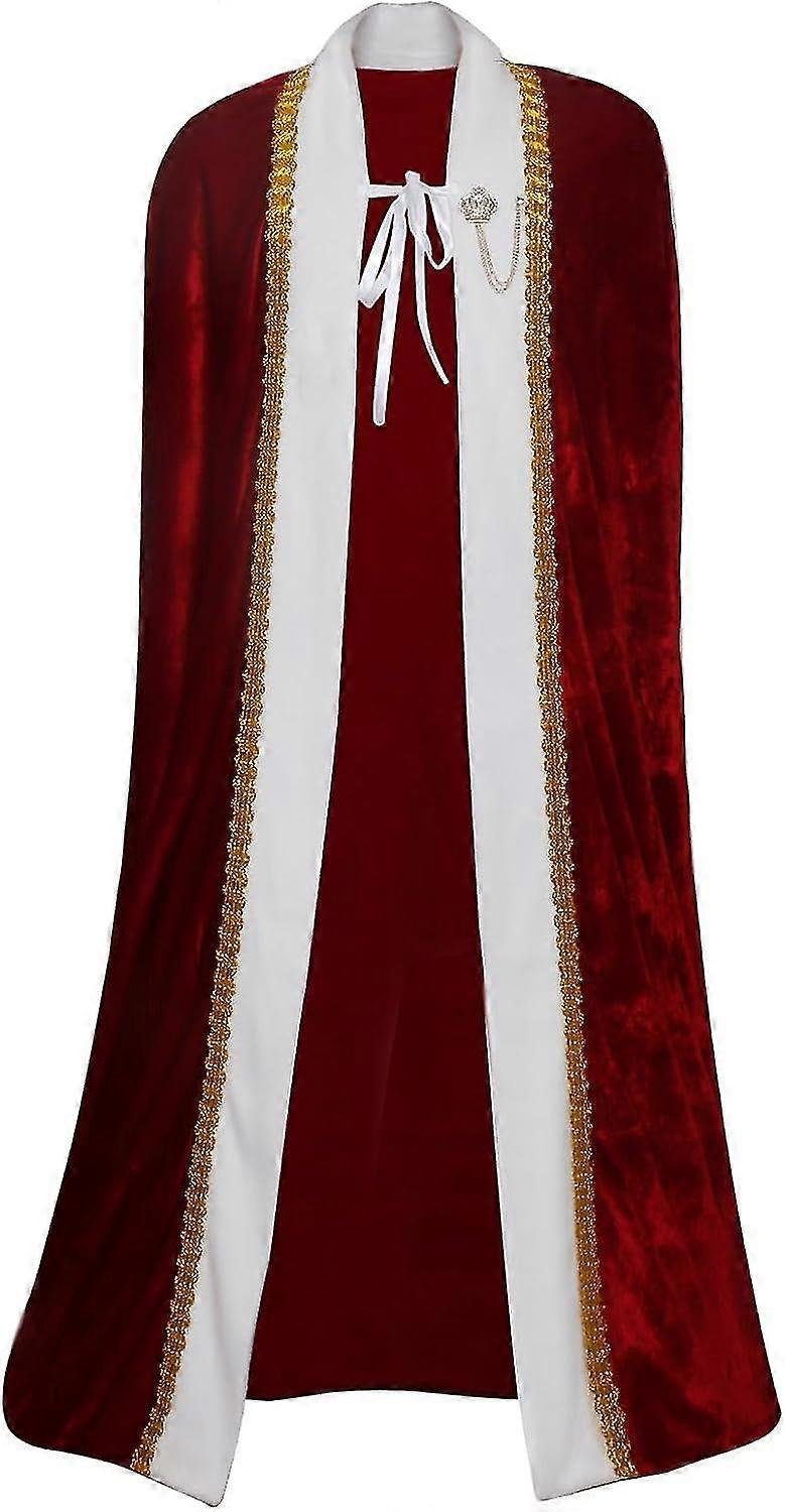 Adult King Costume Set King Robe Cape Queen Costume Crown Scepter Lord ...