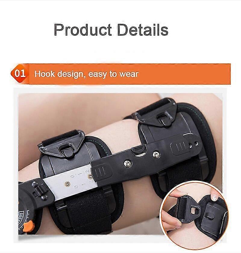 Knee Joint Fixation Bracket Adjustable Hinged Knee Patella Brace Injury ...
