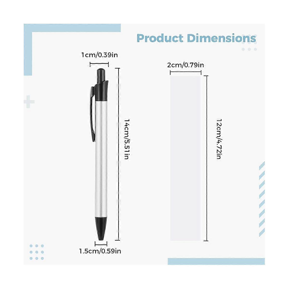 Sublimation Pens Blanks, 12Pcs Heat Transfer Ballpoint Pens DIY with ...