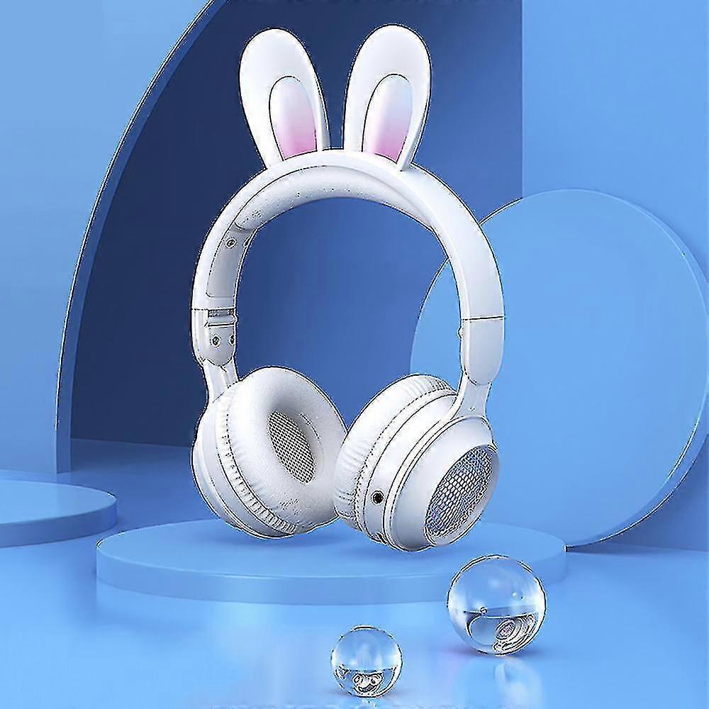 Wireless Earphones Rgb Led Cute Rabbit Ears Headset With Mic Stereo ...
