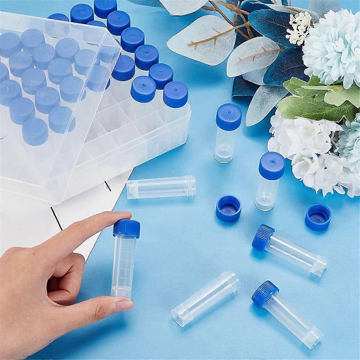 36Pcs 5Ml Tubes Plastic Vials with Screw Caps Small Sample Tubes Test ...