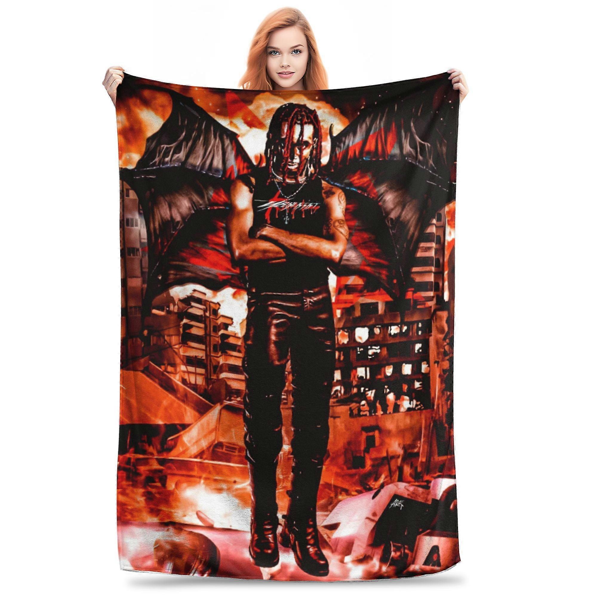 SYSFOURC Playboi Carti Throw Blanket for Bed,Soft Collage Blanket for ...