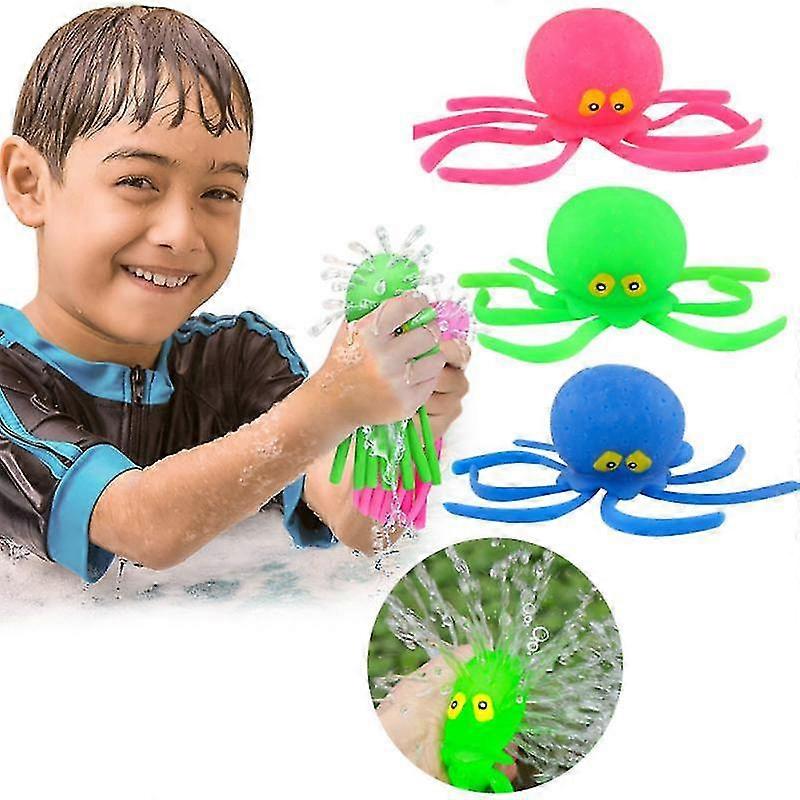 Octopus Water Balls, 3pcs Rubber Kids Bath Toys, Sensory Stress Relief ...