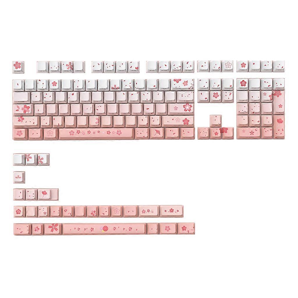 Sakura Double Shot PBT Keycaps - 134 Keys, Side-lit Backlight Dye ...