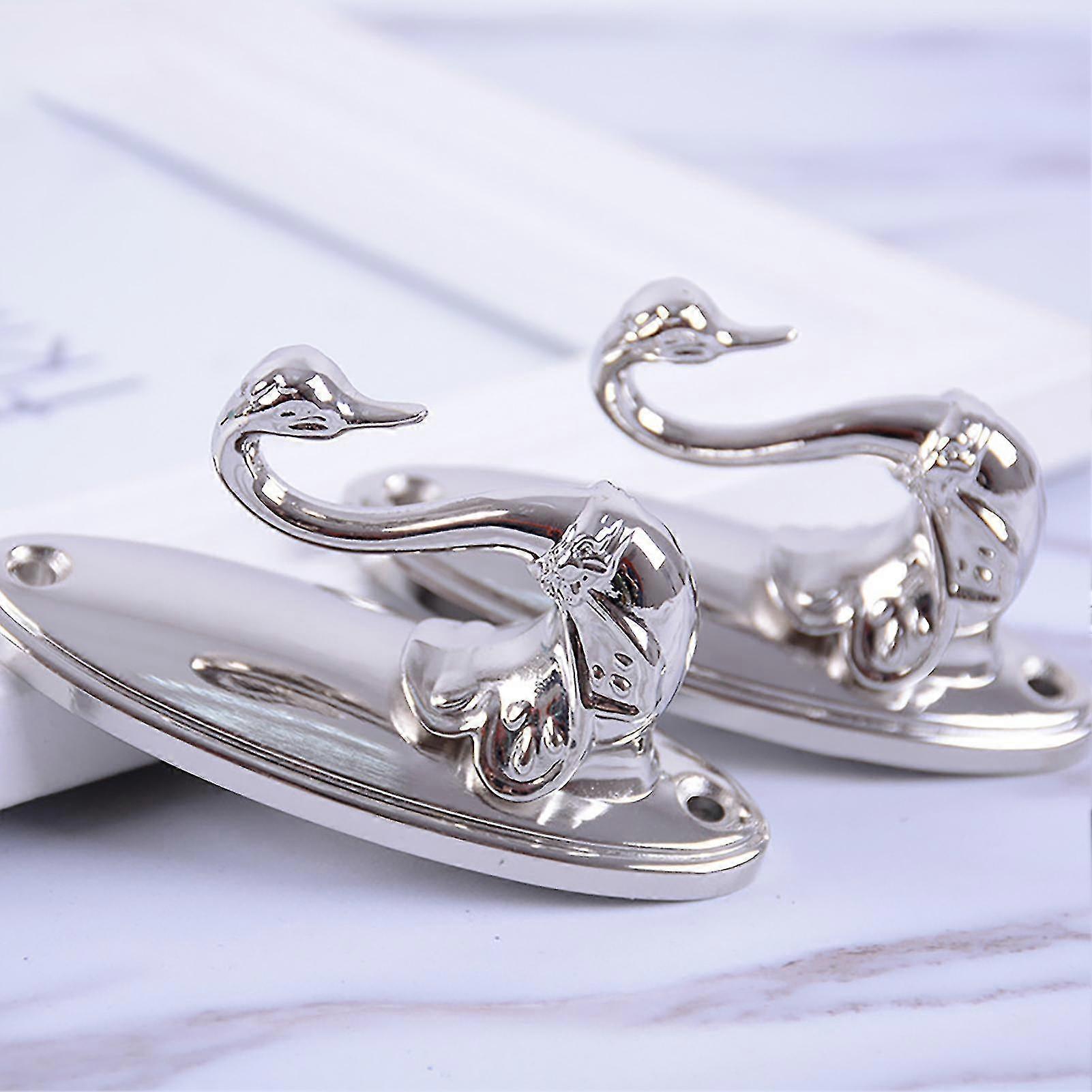 2pcs Tieback Hook Wall Mounted Delicate Cast Detail Swan Shape Zinc ...