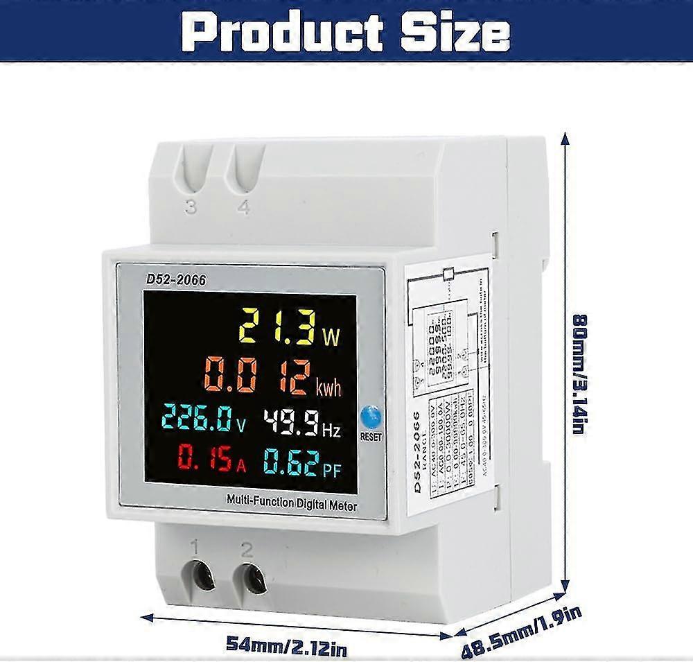 6 In 1 Single Phase Energy Meter Ac40-300v 100a Digital Energy Meter, 1 ...