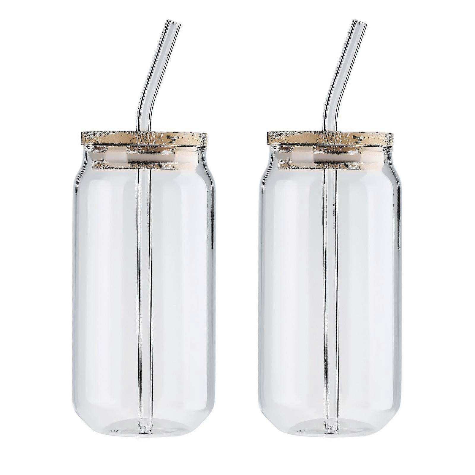 Cold Drink Cup Set - 2pcs Can Cup with Glass Straw - Perfect for Milk ...