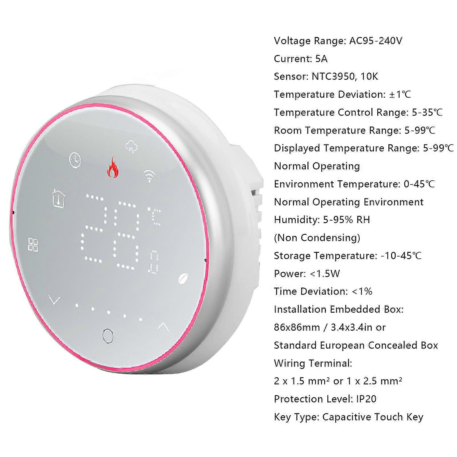 Wireless Smart Thermostat Accurate Programmable WiFi Thermostat Voice ...