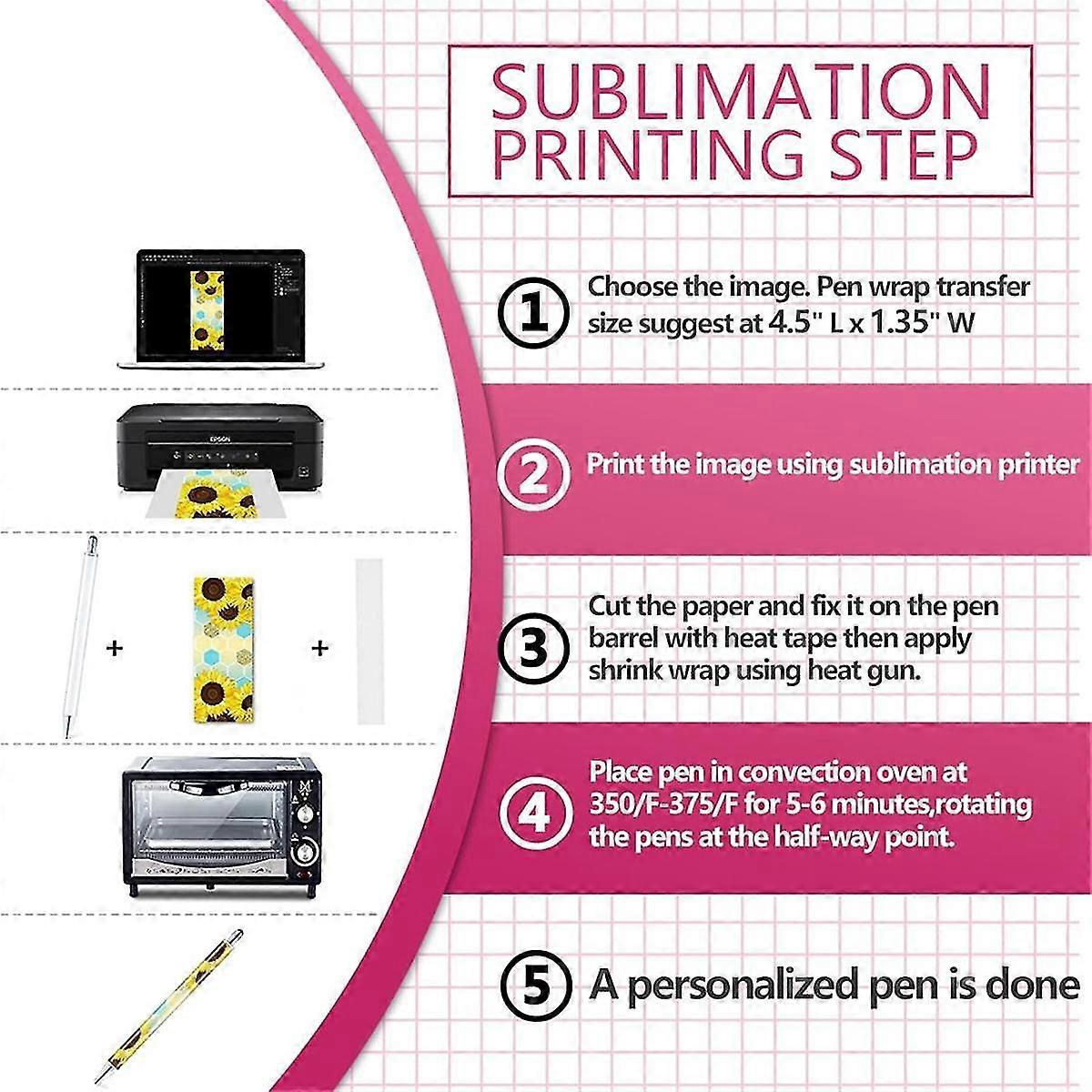 10PCS Sublimation Pen Blank Without Pinch Shrink Packaging, Heat ...