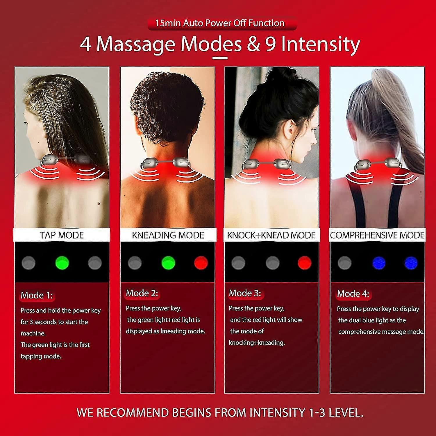 Ems Neck Acupoints Lymphvity Massager Device With Heating, Portable ...