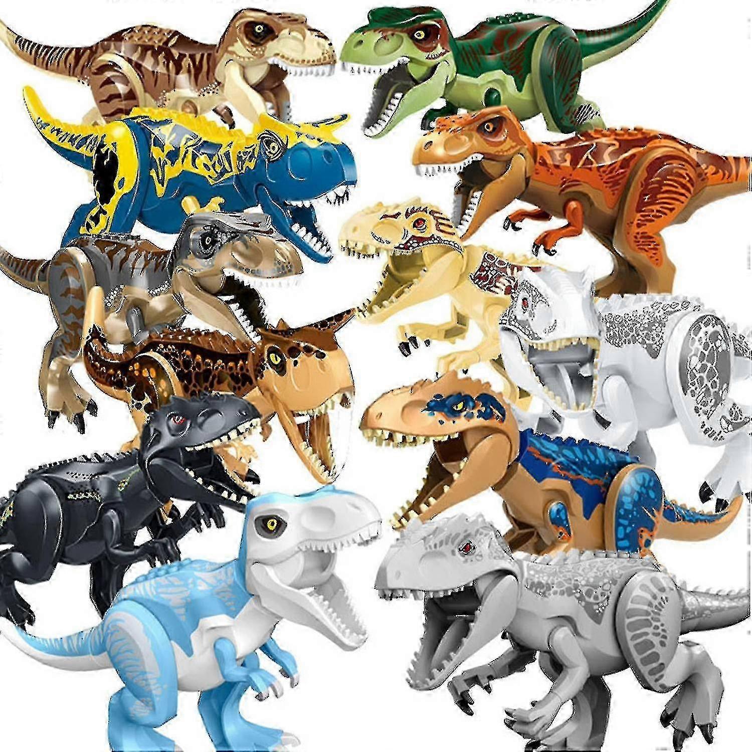 Dinosaur Figures Indominus T Rex Blocks Toys Large Dinosaur Block, Kids ...