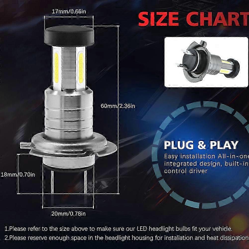 suitable for 2Pcs H7 H4 H11 H8 H1 H3 H6 LED Car Headlight Bulb Beam 24V 12V 80W High Power Auto ...
