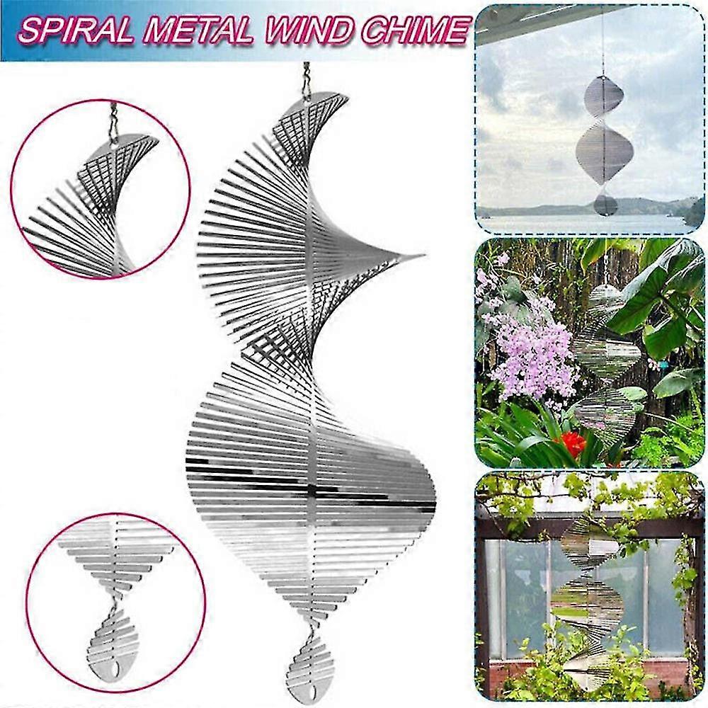 3d Shape Helix Wind Spinner Metal Garden Spinners Spiral Wind Chime ...