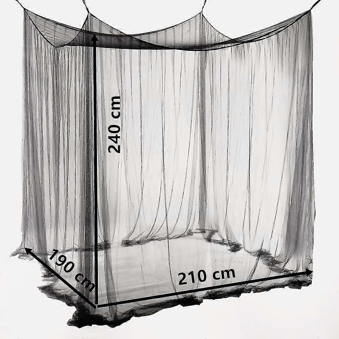 Double Mosquito Net Black 4 Poster Bed Canopy Decorative Princess ...